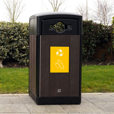 Papelera para reciclaje Origin™ Curve 110- Fabricada con Materiales ...