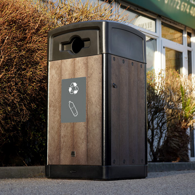 Papelera para reciclaje Origin™ Curve 110- Fabricada con Materiales ...